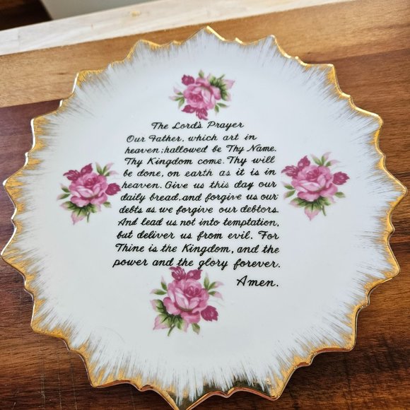 Accents | Beautiful Lords Prayer Plate Surrounding With Flowers | Poshmark